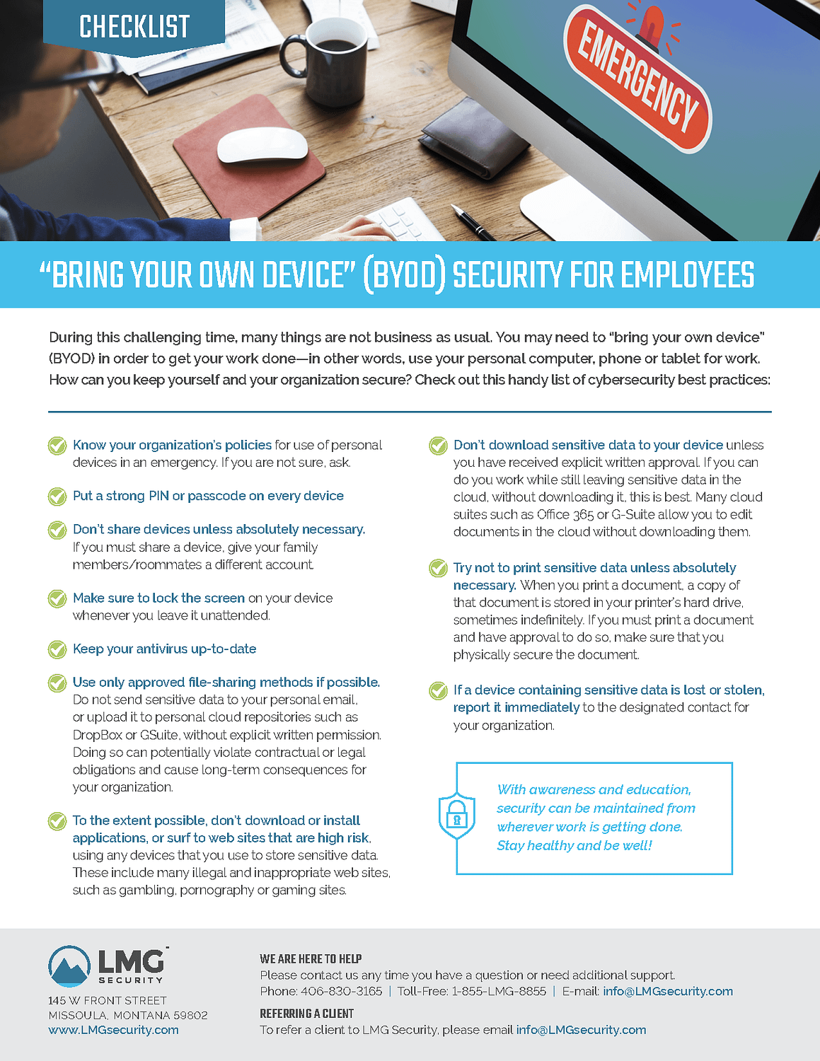 BYOD Security Checklist for Employees | LMG Security